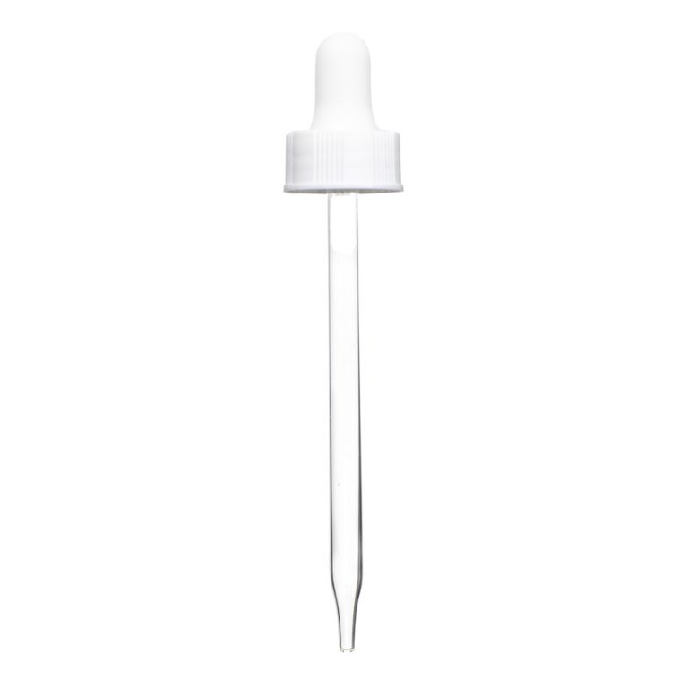 22-400 White Glass Dropper (4 oz) (Ribbed)