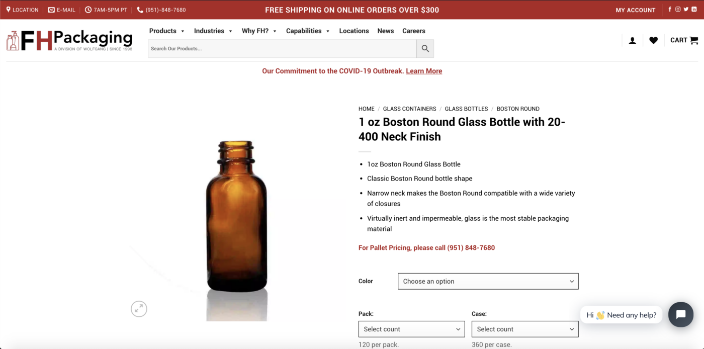 FH Packaging: Product Dimension Guide