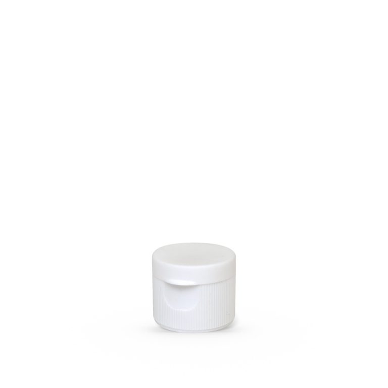 24-410 White PP Plastic Ribbed Flip Top Cap | FH Packaging