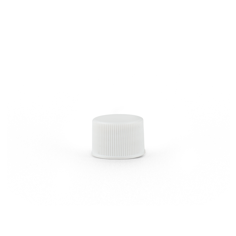 24-410 White PP Plastic Ribbed Screw Top Cap | FH Packaging