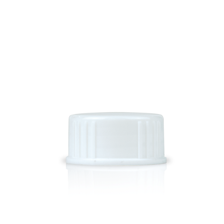 20-400 White Semi Ribbed Skirt Phenolic Cap | FH Packaging