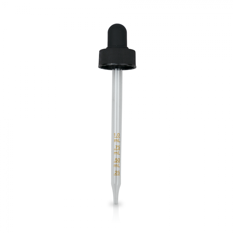 24-400 Black PP Plastic Ribbed Skirt Dropper with 110 mm Straight ...