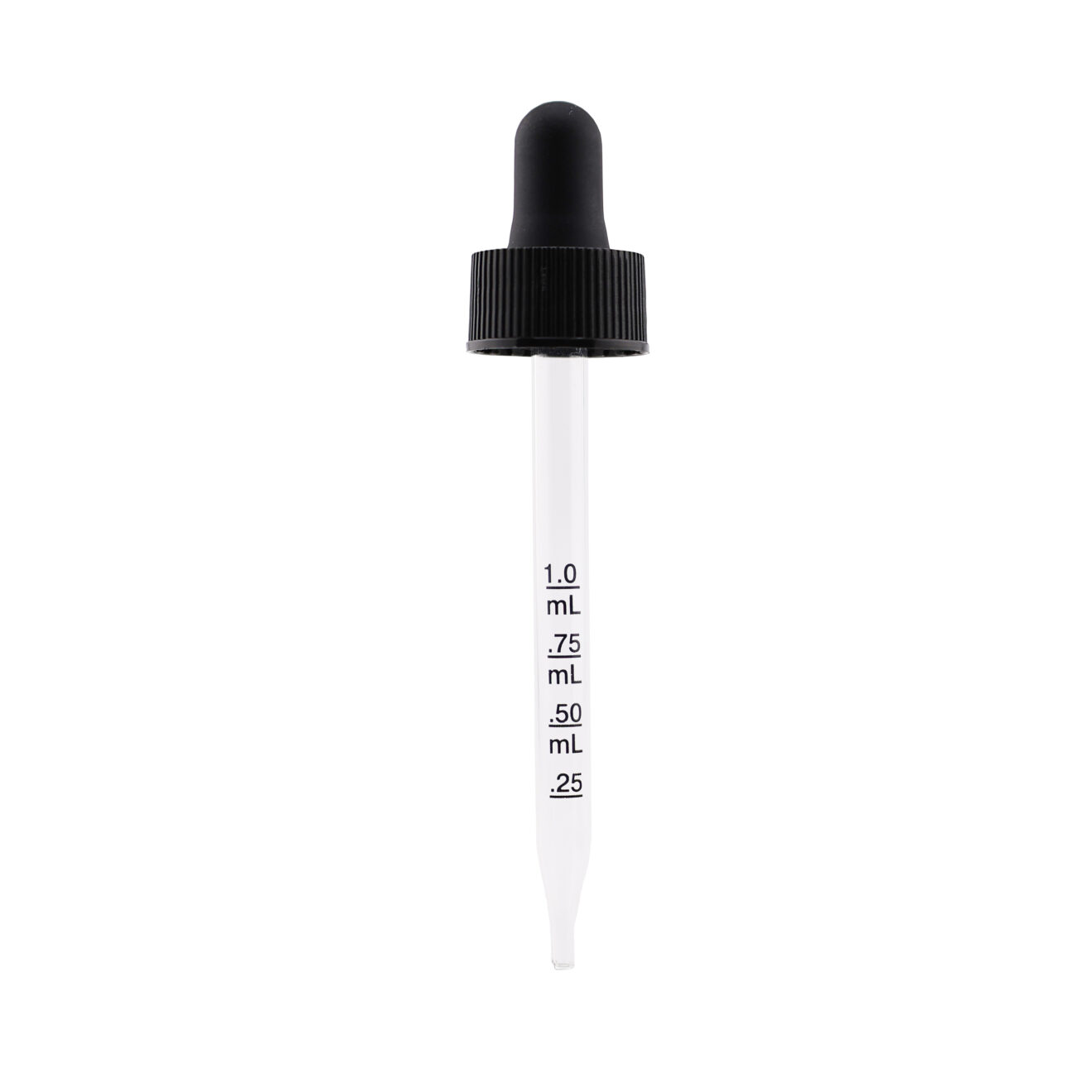Plastic Ribbed Skirt Dropper with 91mm: Black, 20-400 Neck Size