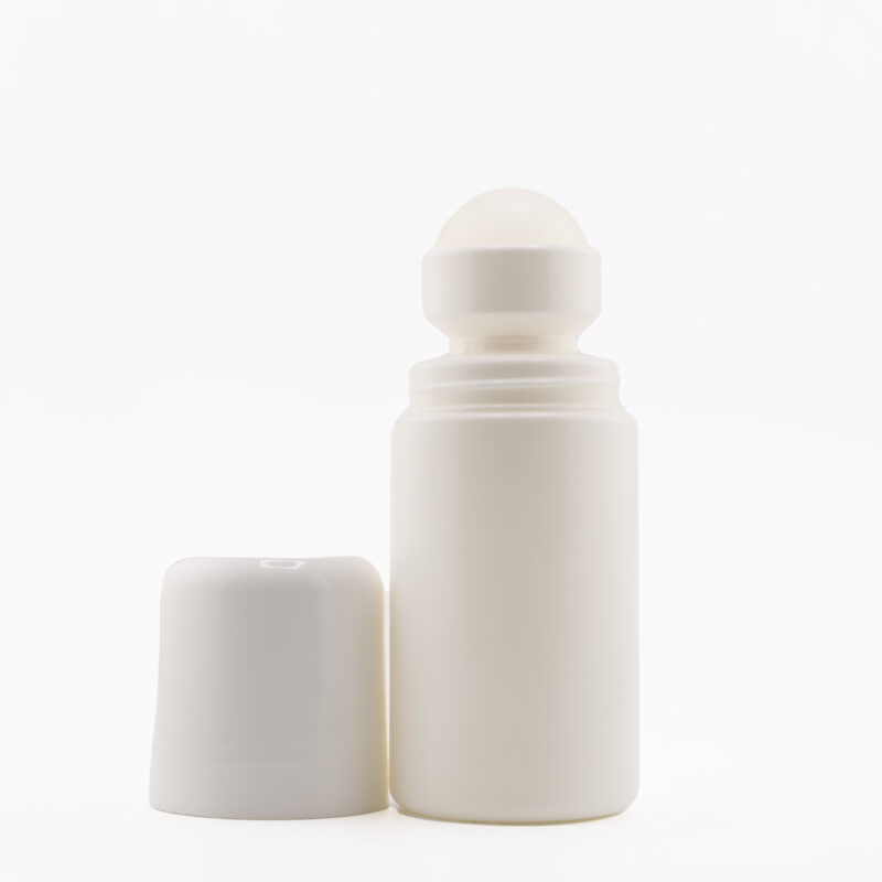 2 oz White HDPE Roll-on Bottle w/ PP Plastic Cap and PP Plastic Roller Ball | FH Packaging