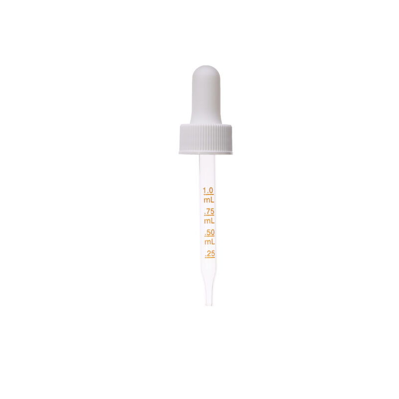 20-400 White Ribbed Skirt Dropper with 76mm Graduated Pipette | FH Packaging