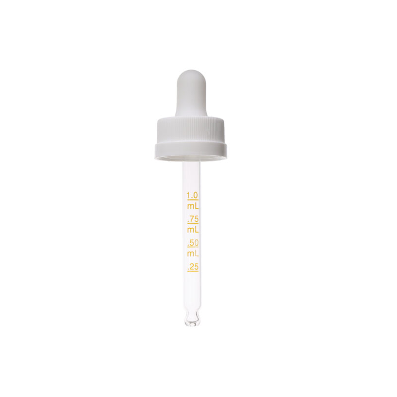 20-400 White PP Child Resistant Dropper, 76mm Pipette | FH Packaging