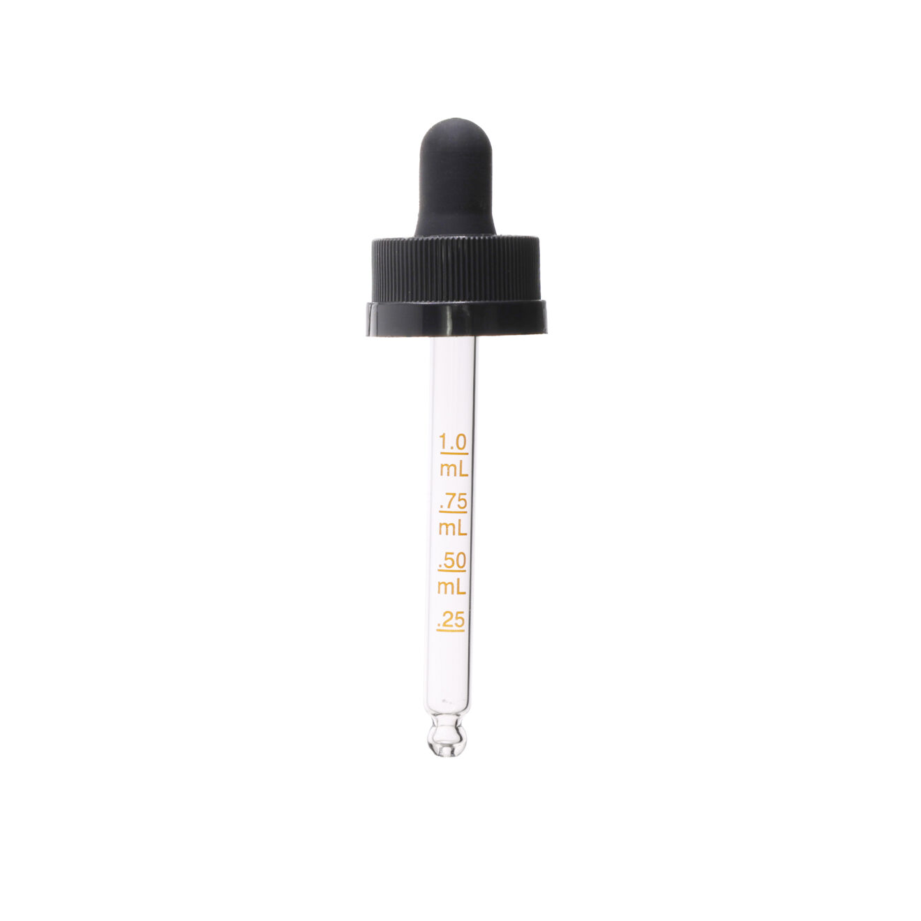 20-400 Black Child Resistant Dropper with Graduated Glass Pipette | FH Packaging
